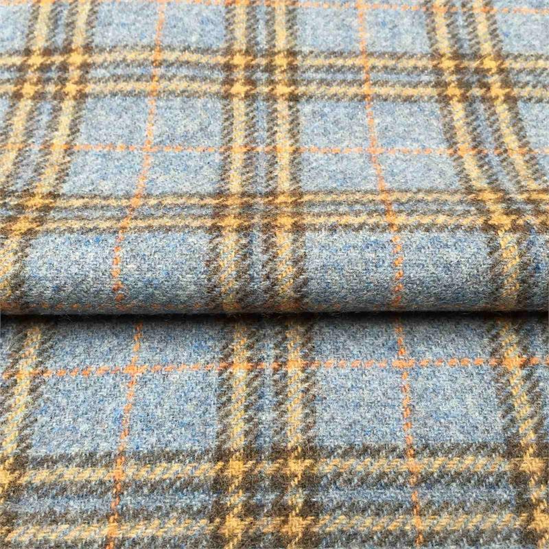 Blue Italian Wool Check