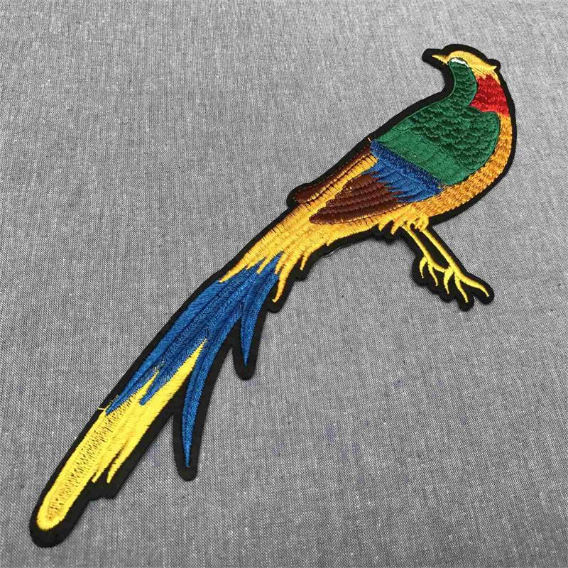 Iron-On Embroidered Parrot Motif