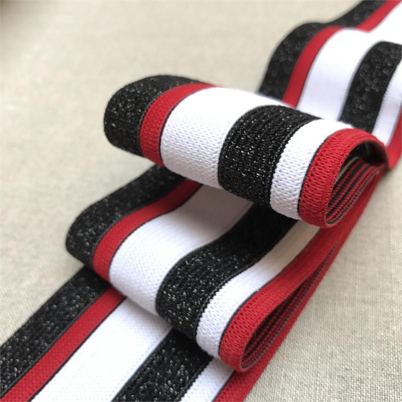 Italian Metallic Stripe Elastic
