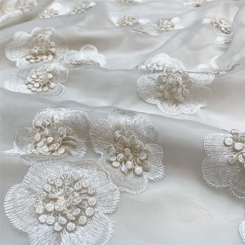 Re-embroidered Italian Organza