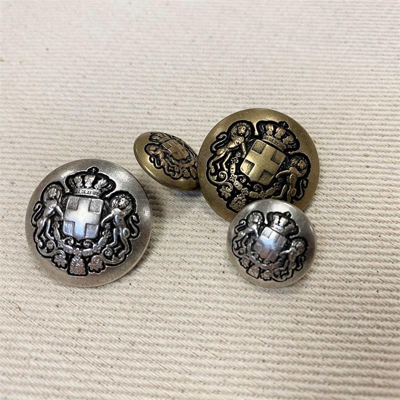 Italian Metal Crest Shank Button
